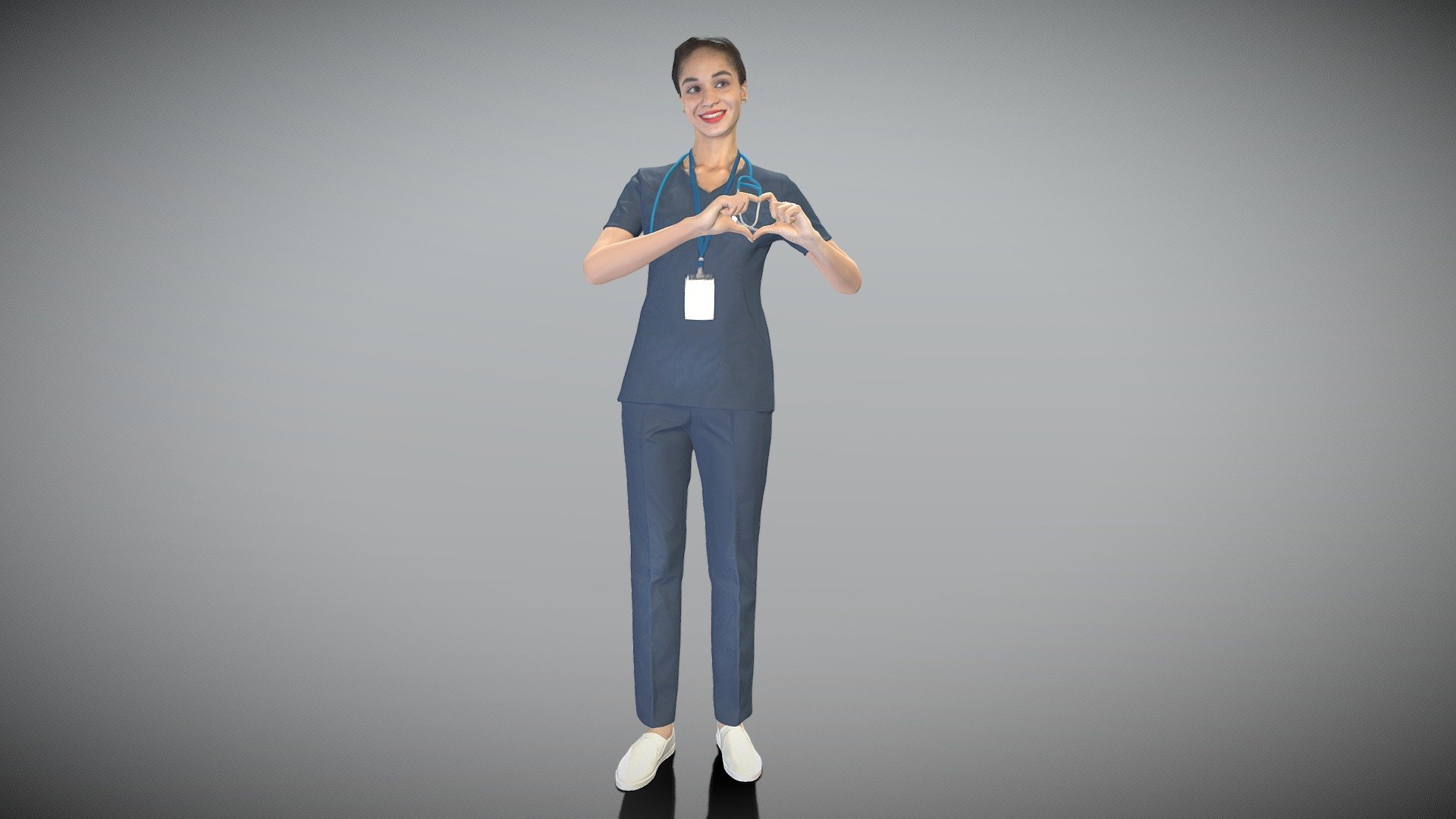 Beautiful female doctor smiling 308 - Buy Royalty Free 3D model by ...