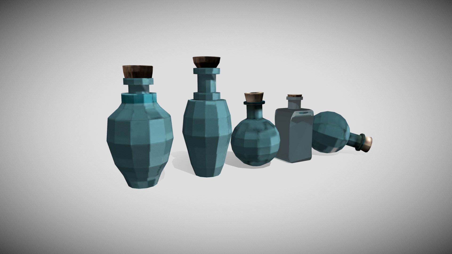 Stylized Low Poly Bottles - Download Free 3D model by ReFer3D [c94b24f ...