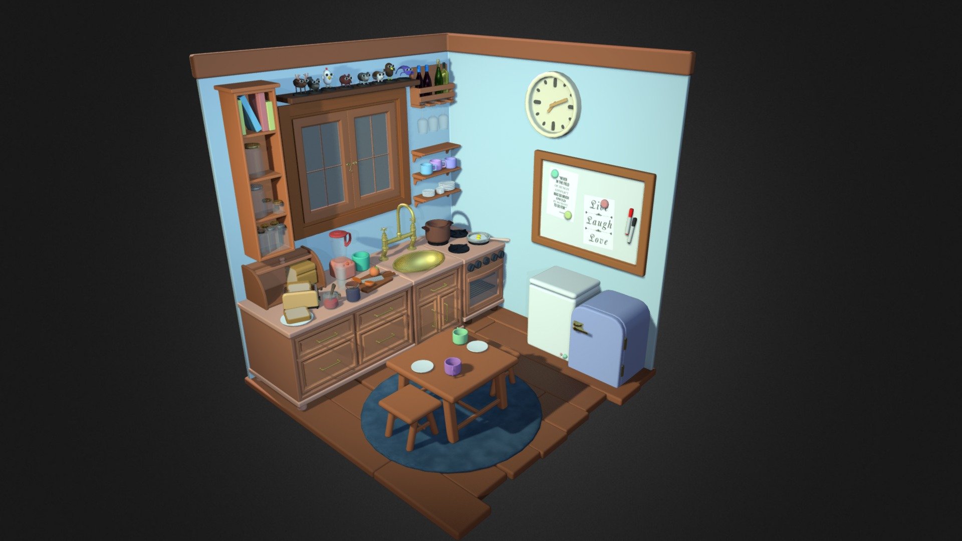 Kitchen Diorama - Download Free 3D model by JuicyTins [c961459] - Sketchfab