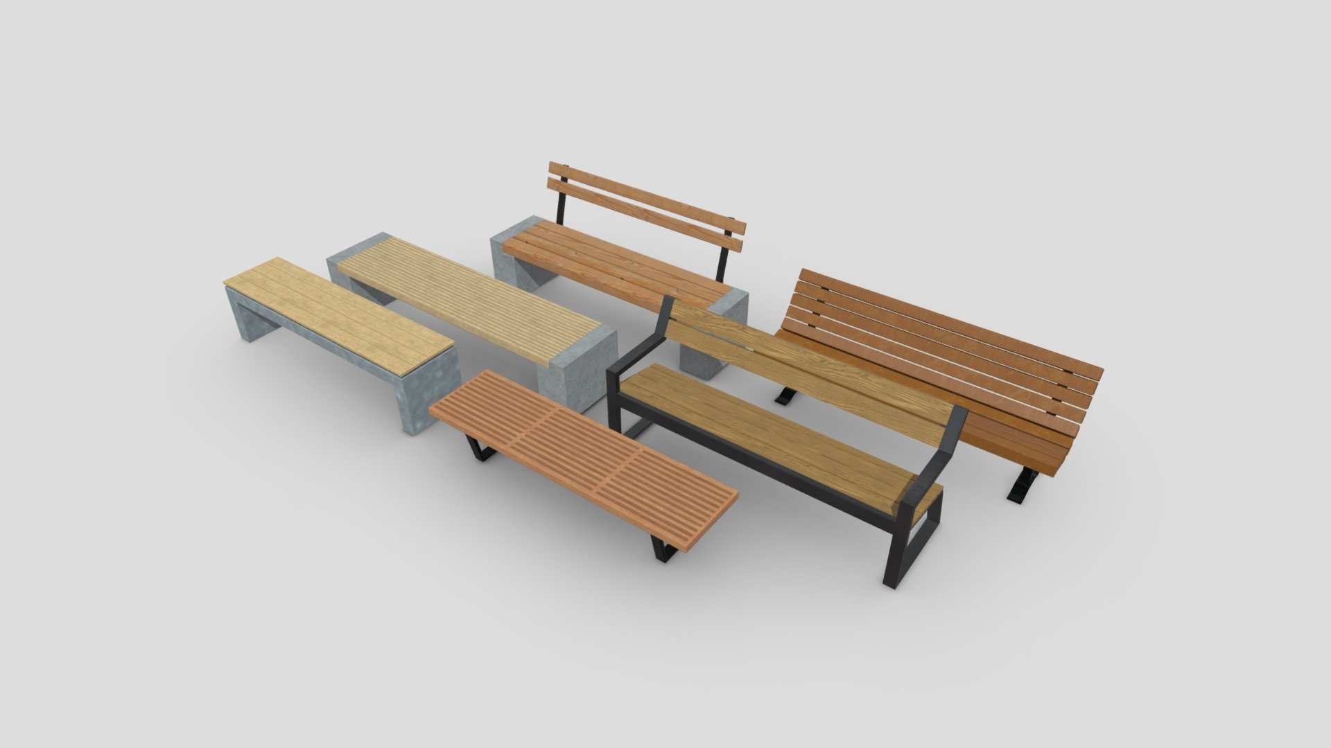 Bench Pack - Buy Royalty Free 3D model by plaggy [c96a347] - Sketchfab ...