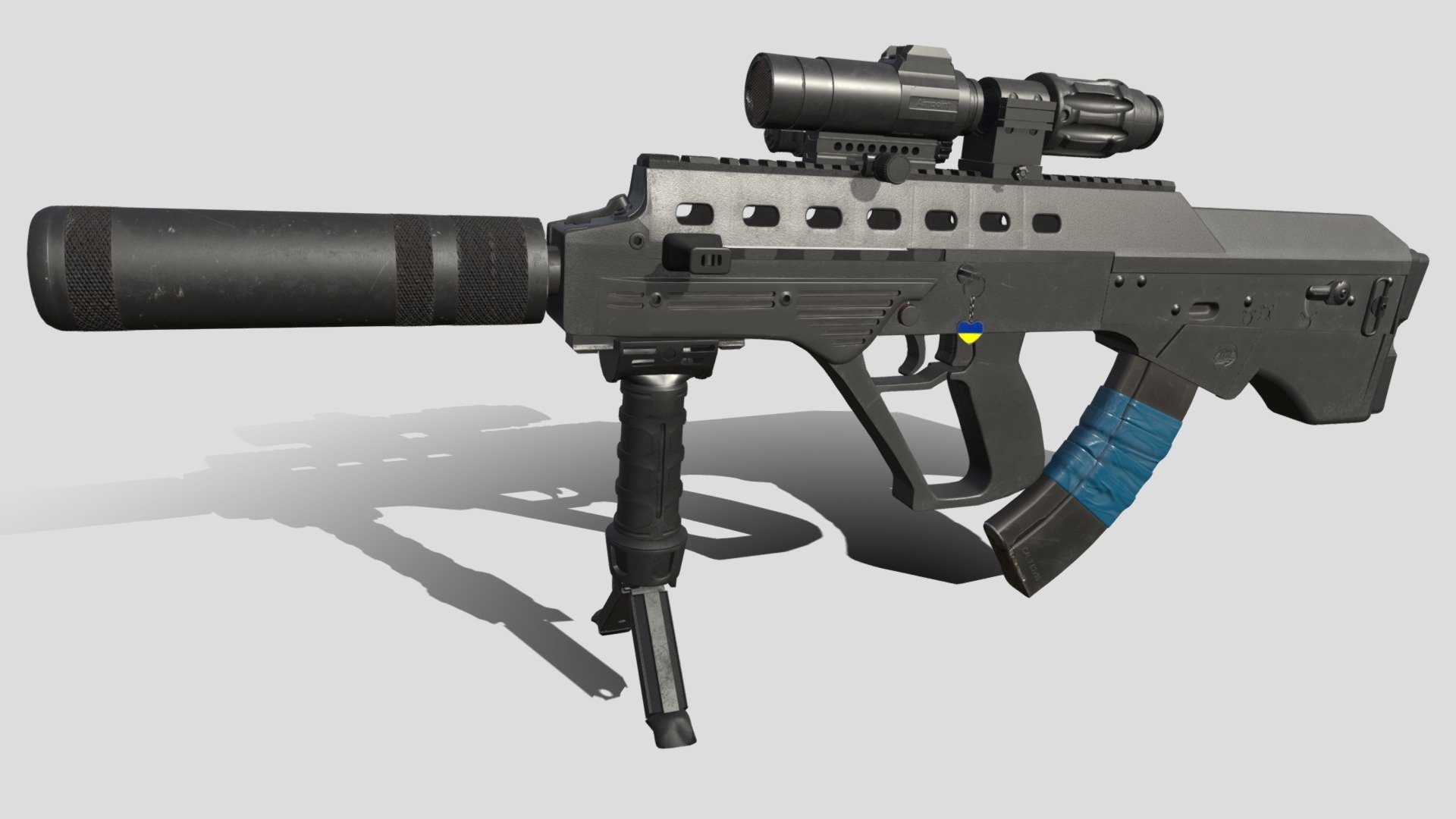 Malyuk "Vulcan" Bullpup Rifle - 3D model by orests [c977085] - Sketchfab