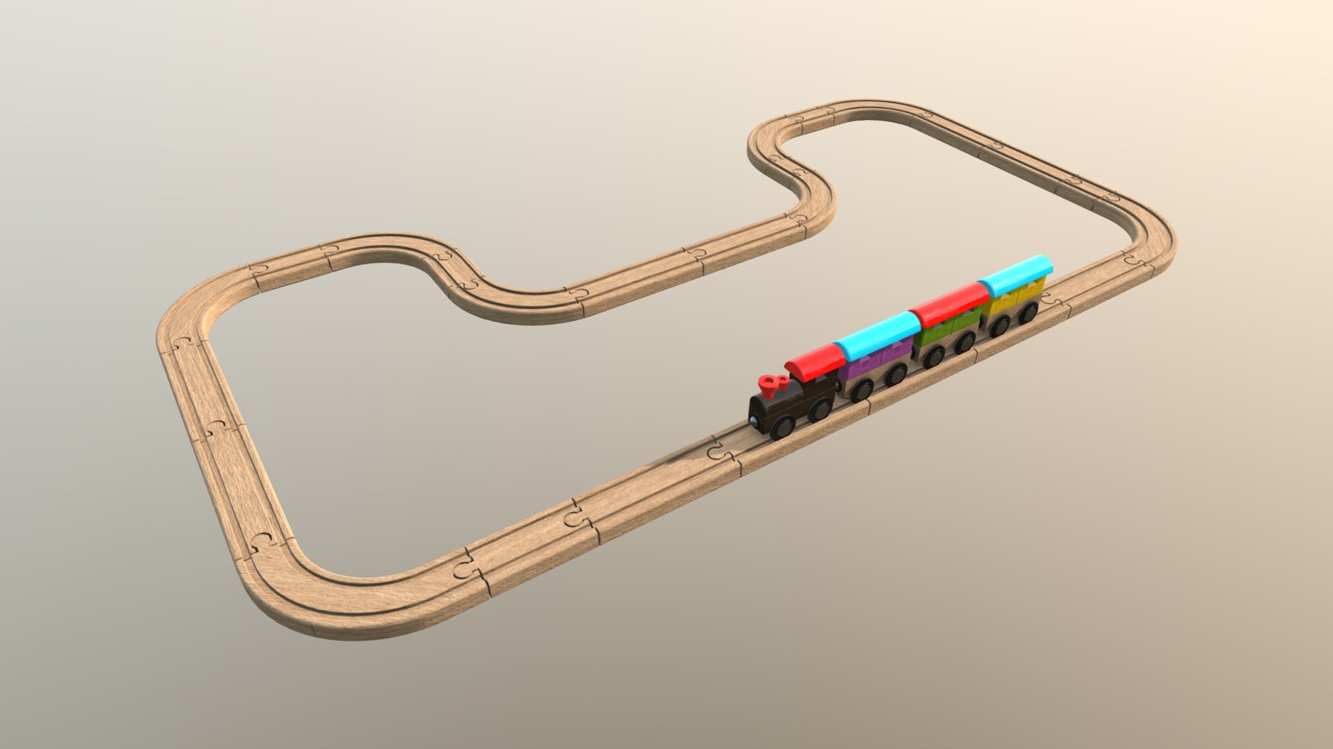 Toy train - 3D model by B.Kristof (@bkristof) [c977ba2] - Sketchfab