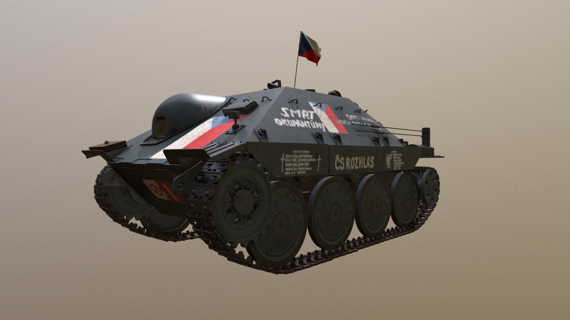 Jagdpanzer 38 Hetzer Prague 1945 - 3D model by VirtualMuzeumBinder ...
