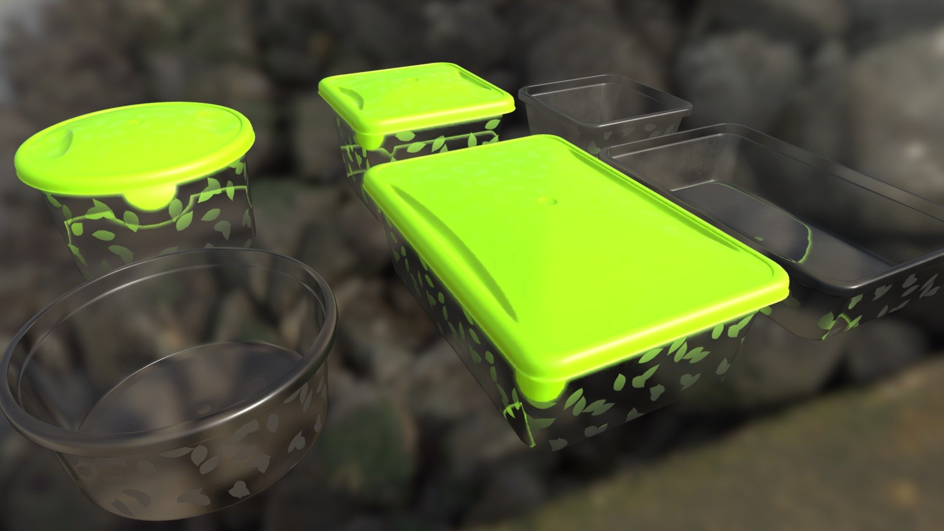 Green Tupperware - 3D model by Mellin [c97c904] - Sketchfab