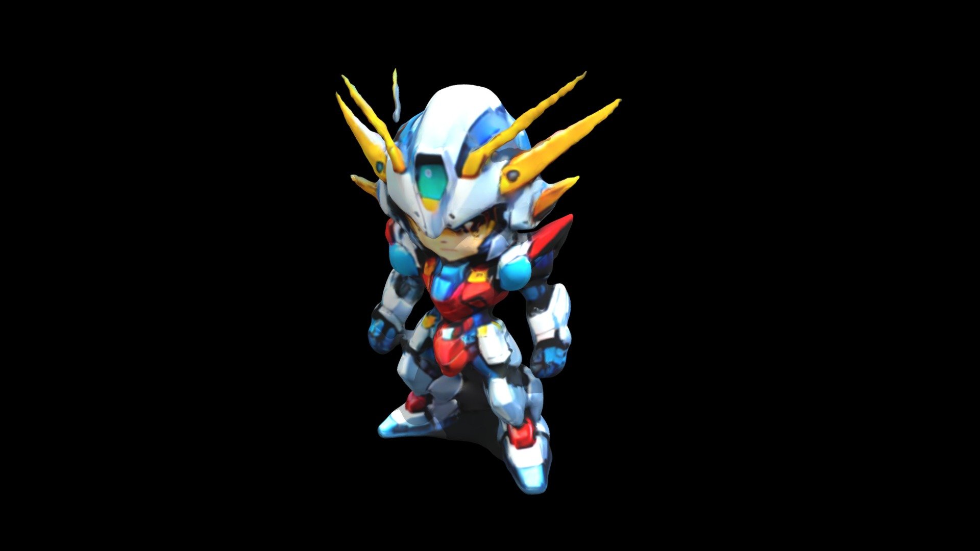 An image of an anime-style robot with large gree - Download Free 3D ...