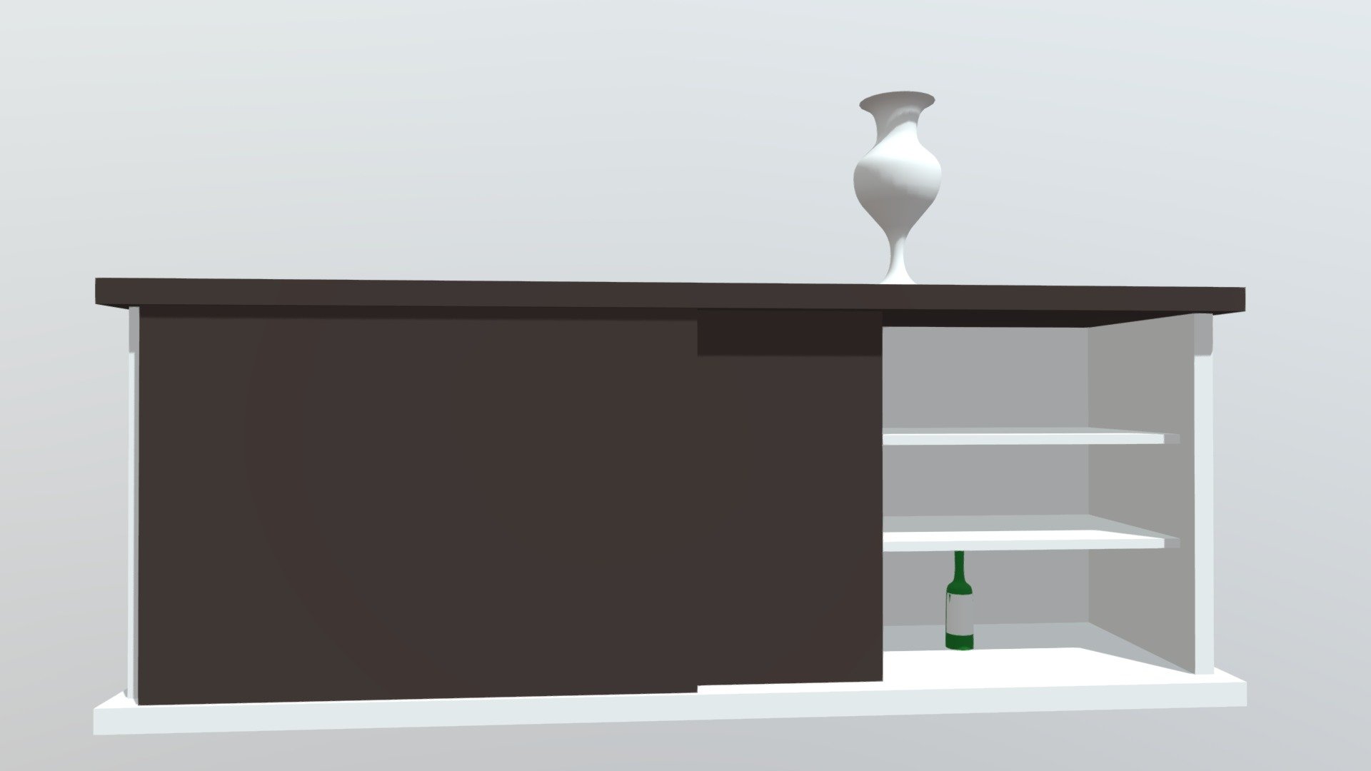 Bar Cabinet Glass Bottle Vase animated furnitur - 3D model by bianca ...