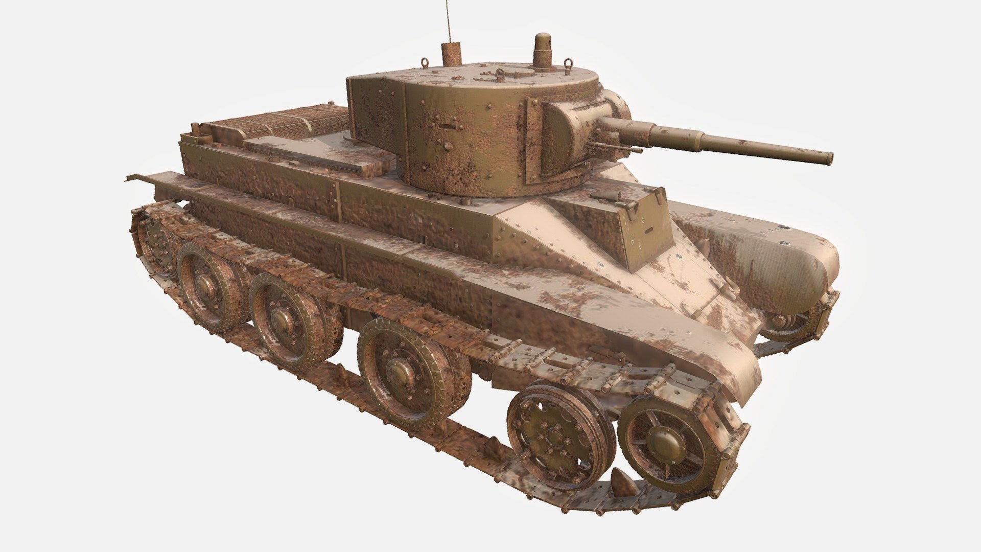 Battle Worn Tank BT-7 - Buy Royalty Free 3D model by EdwS (@edwrow ...