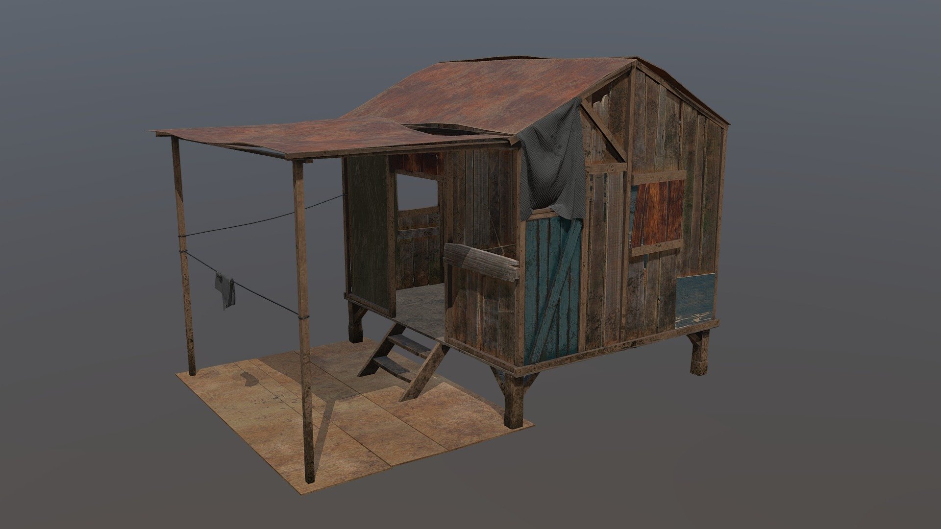 Old Wooden Shack - 3D model by balthazavr (@moreover) [c99b8ad] - Sketchfab