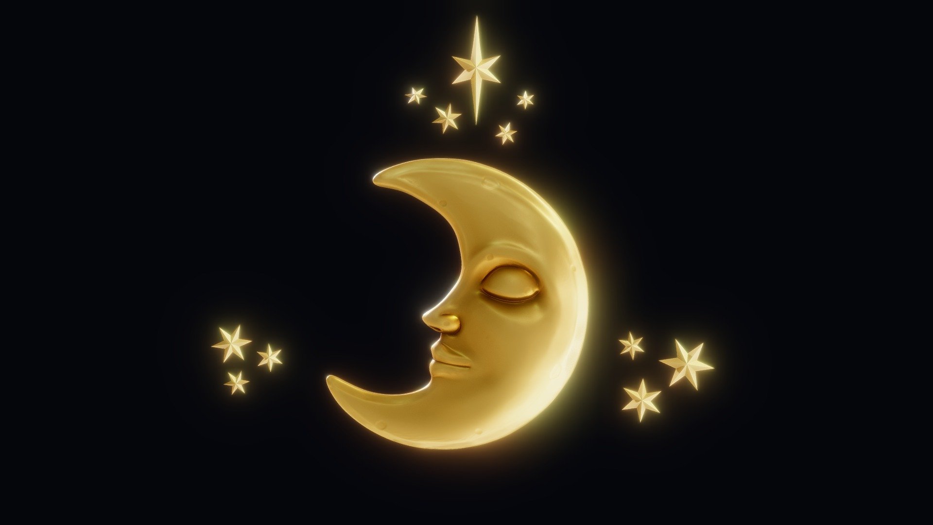 moon crescent face - Buy Royalty Free 3D model by zames1992 [c9a09f9 ...