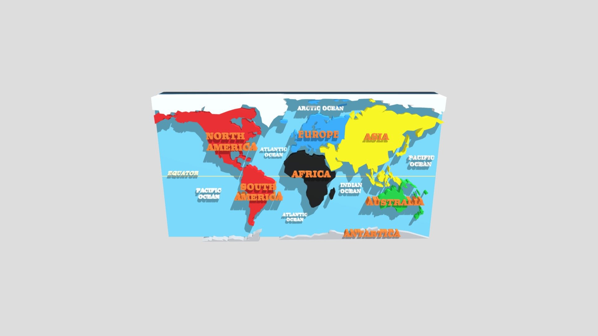 World Continent and Ocean Map - 3D model by arrynne [c9a3952] - Sketchfab