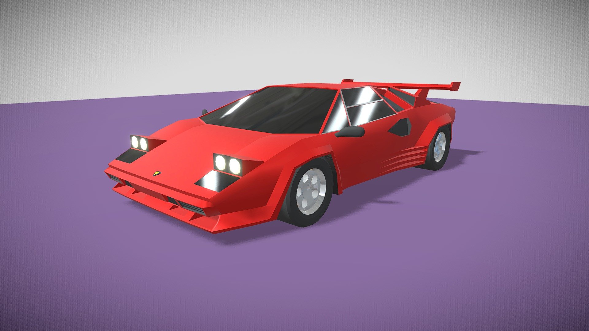 Low Poly Lamborghini Countach - Download Free 3D model by 3DShinobi ...