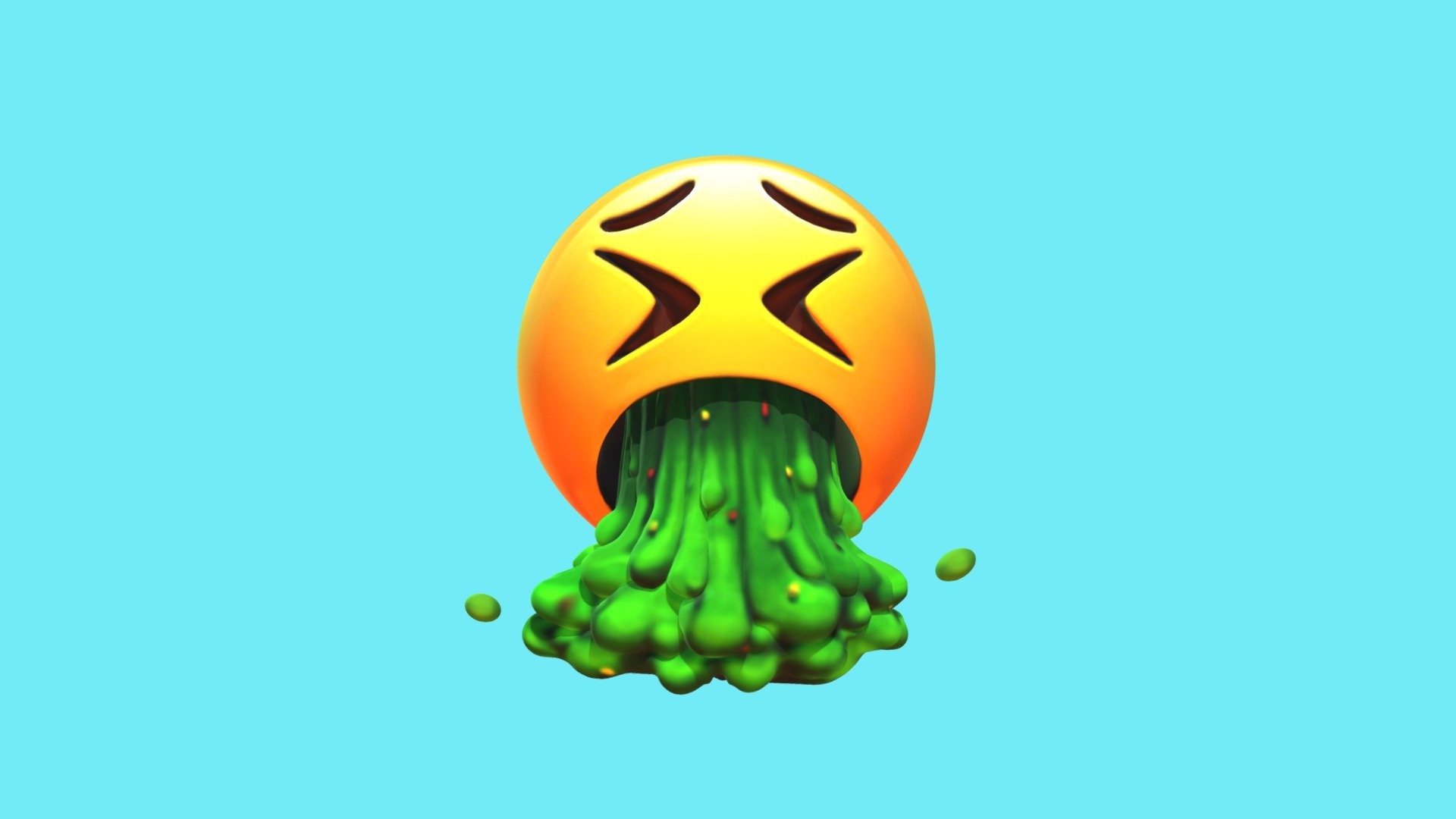 Face with Open Mouth Vomiting - Buy Royalty Free 3D model by CzernO ...