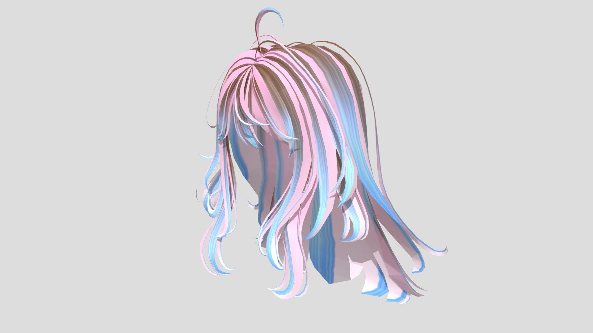 Beautifule Pink Brown And Blue Hair - Download Free 3D model by Ace ...