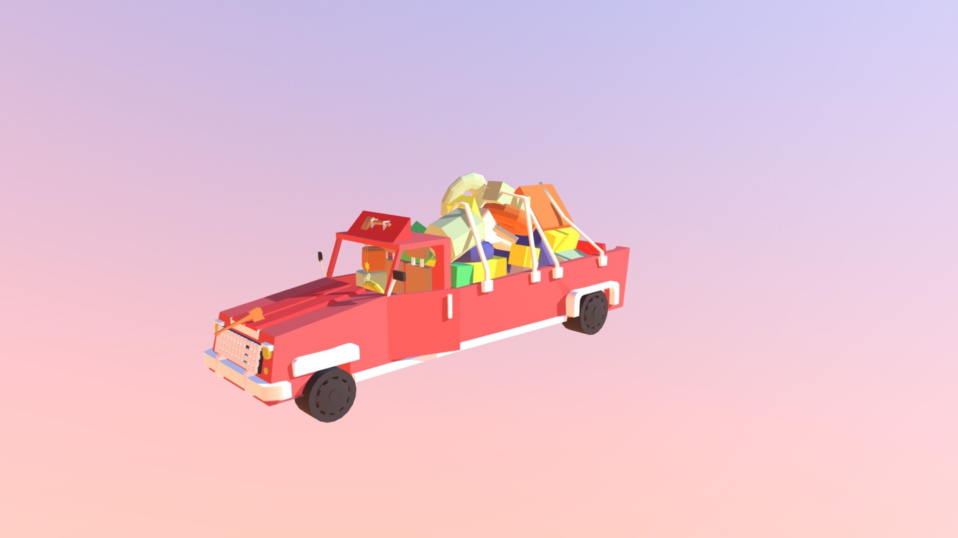 Low poly pickup truck|Draft - 3D model by Hogdragen [c9c6868] - Sketchfab