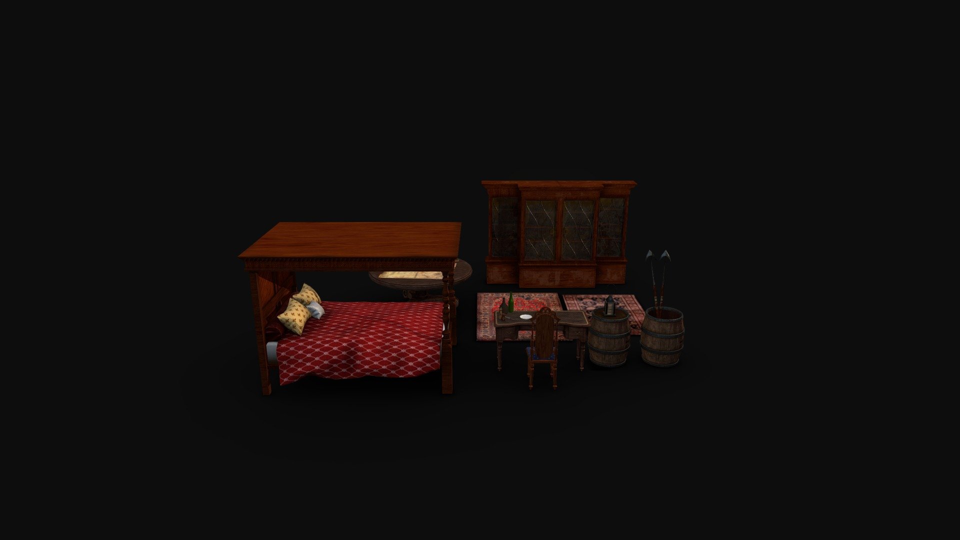 Historical Pirate Captains Cabin Props - 3D model by toomanyeels ...