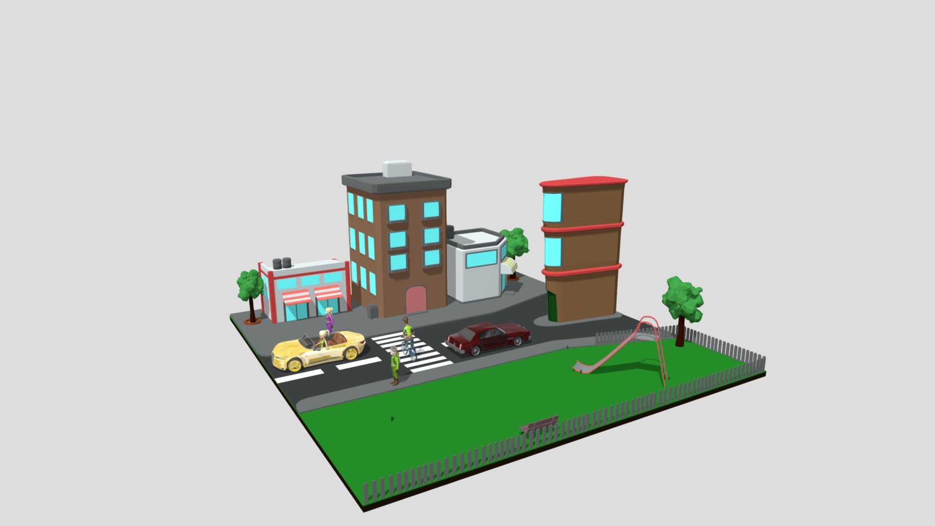 A Street View - Download Free 3D model by KnightAng [c9d85f5] - Sketchfab
