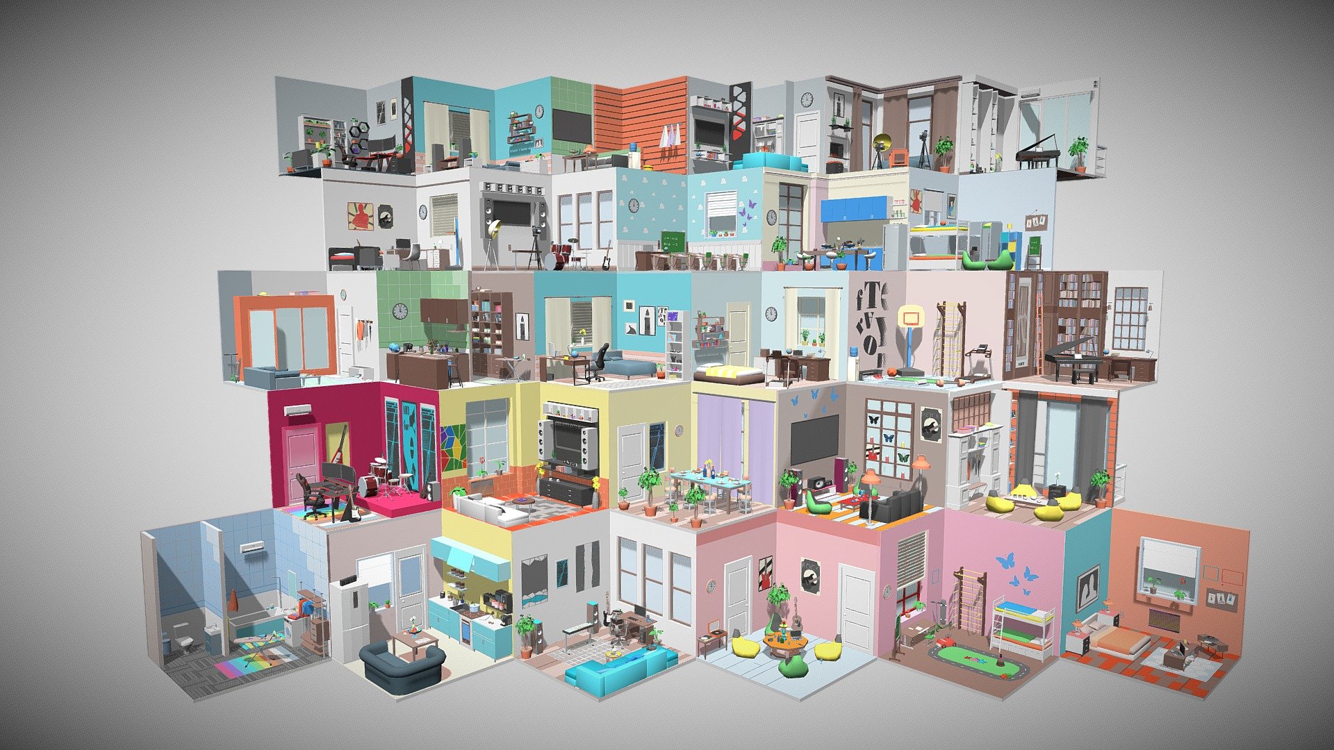 Cartoon interior 2 - Buy Royalty Free 3D model by 7ka (@Verasavy ...