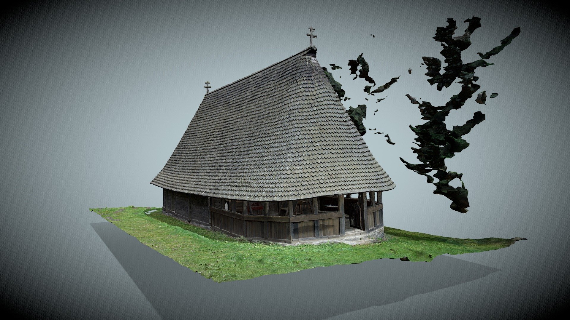 Црква у Дубу / Log cabin church in Dub - 3D model by zzskv.rs [c9e54a2 ...