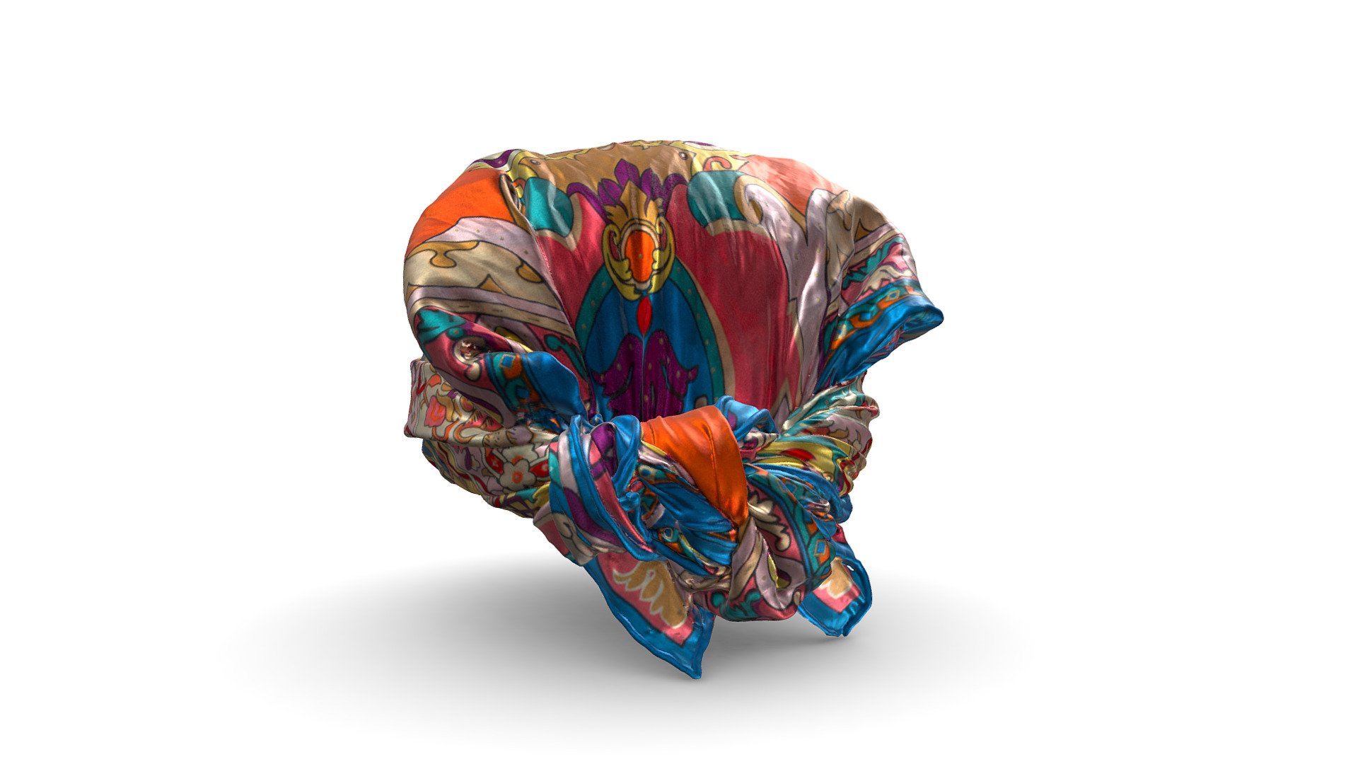 Colorful Silk Head Scarf - Download Free 3D model by Arkify 3D (@arkify ...