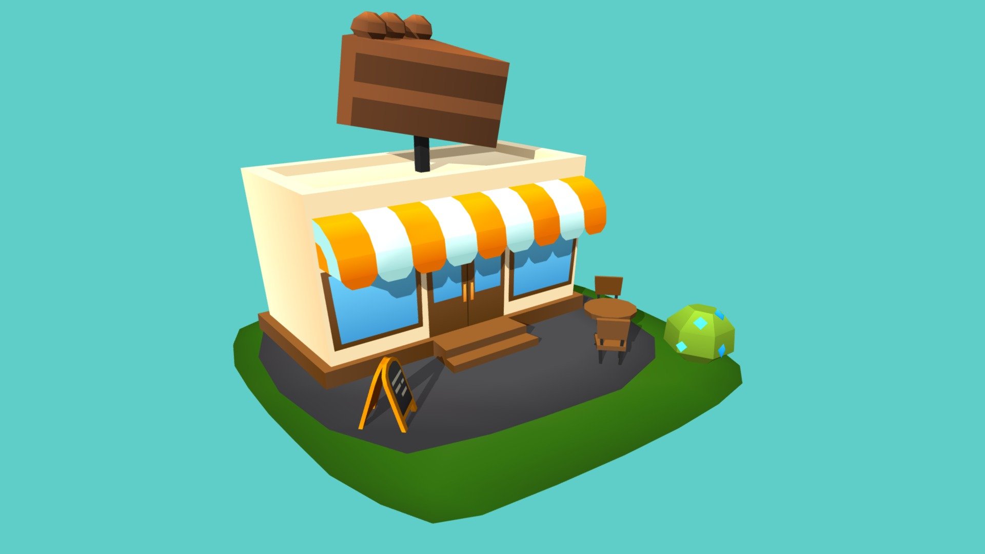 Low-poly Cake Shop - 3D model by Helmi Kinnunen (@nemuli) [c9eba12 ...