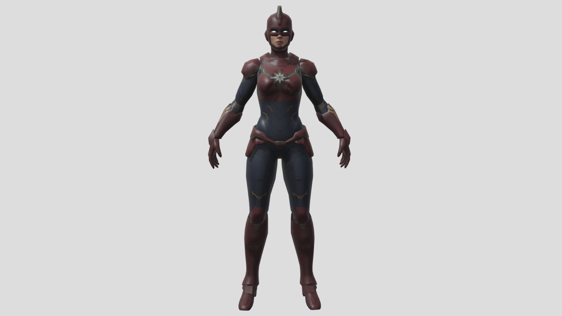 Captain Marvel(Textured)(Rigged) - Download Free 3D model by 3D MODELS ...