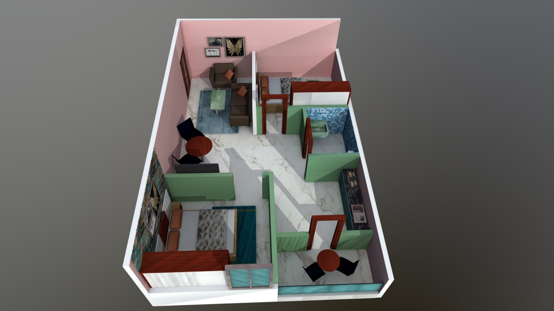 2 BHK Cut Plan 2 - Download Free 3D model by mdmudasir17 (@mudu85 ...