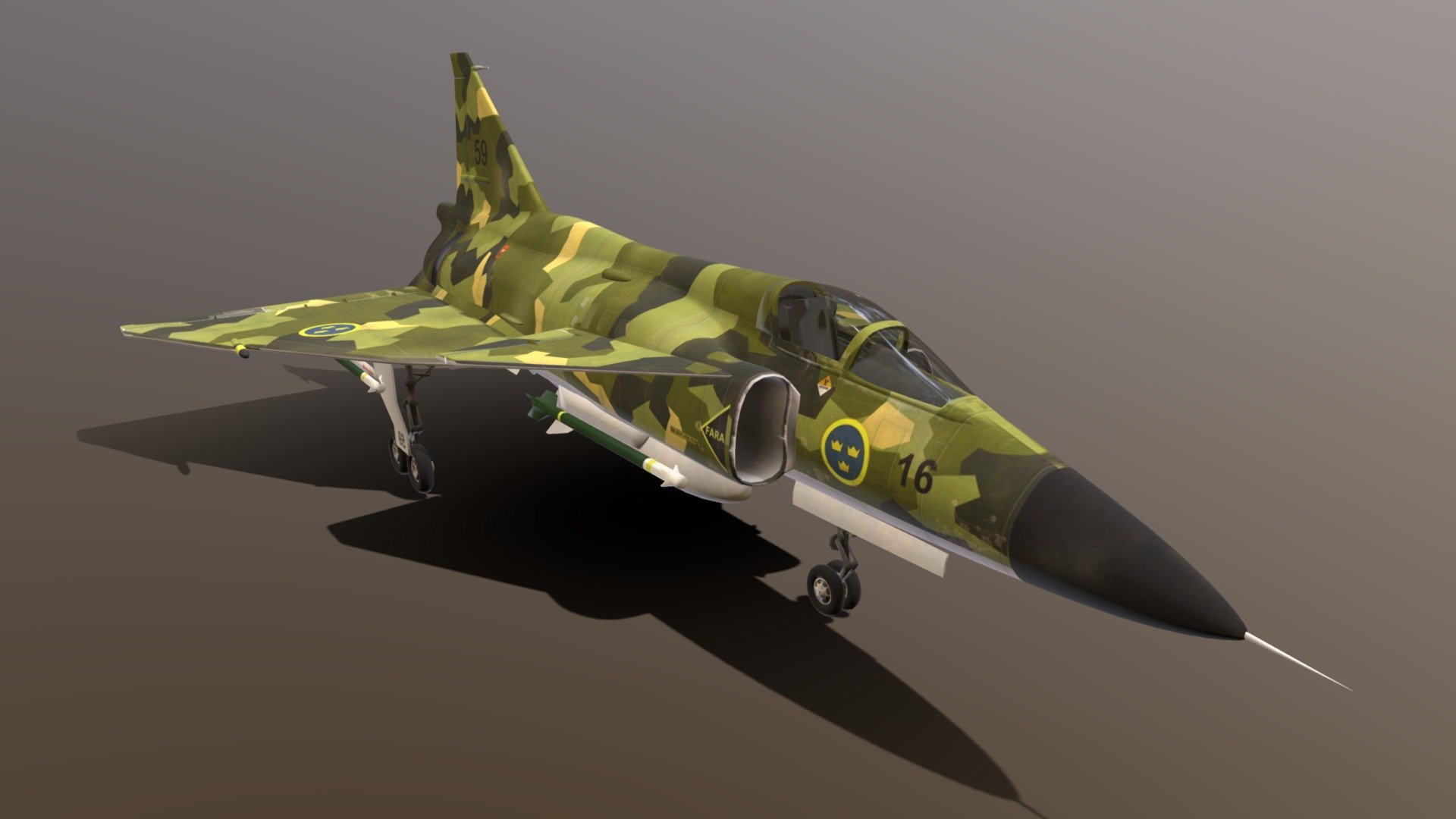 Saab 37 Viggen - Download Free 3D model by 42manako [c9f7b7d] - Sketchfab