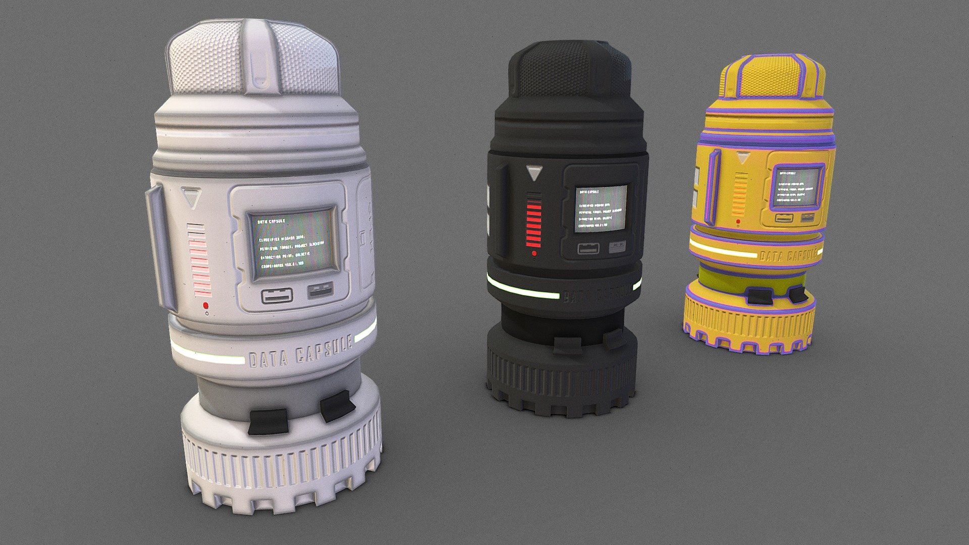 Data capsules - Buy Royalty Free 3D model by Sousinho [c9f7d49] - Sketchfab Store