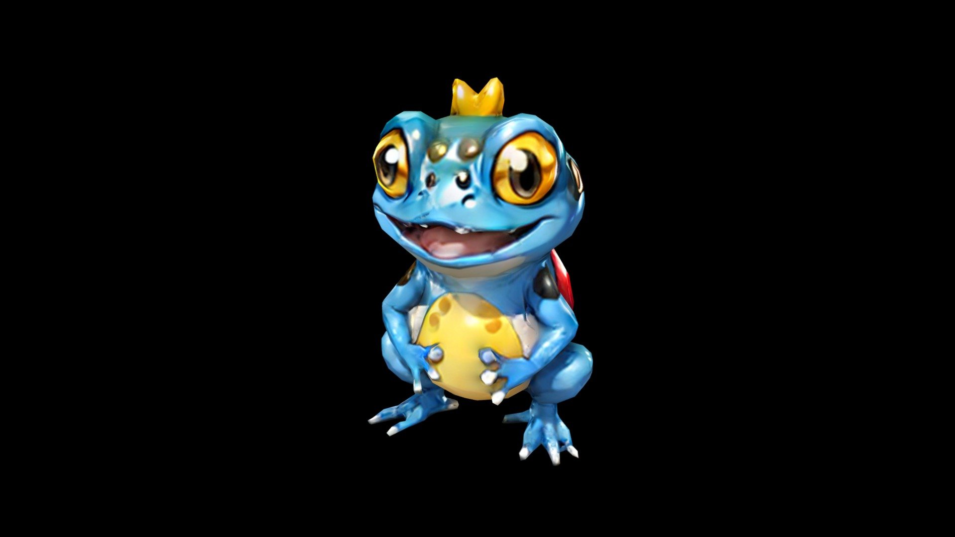 "Electric Blue Frog Cartoon A Joyful Liquid Illu - Download Free 3D ...