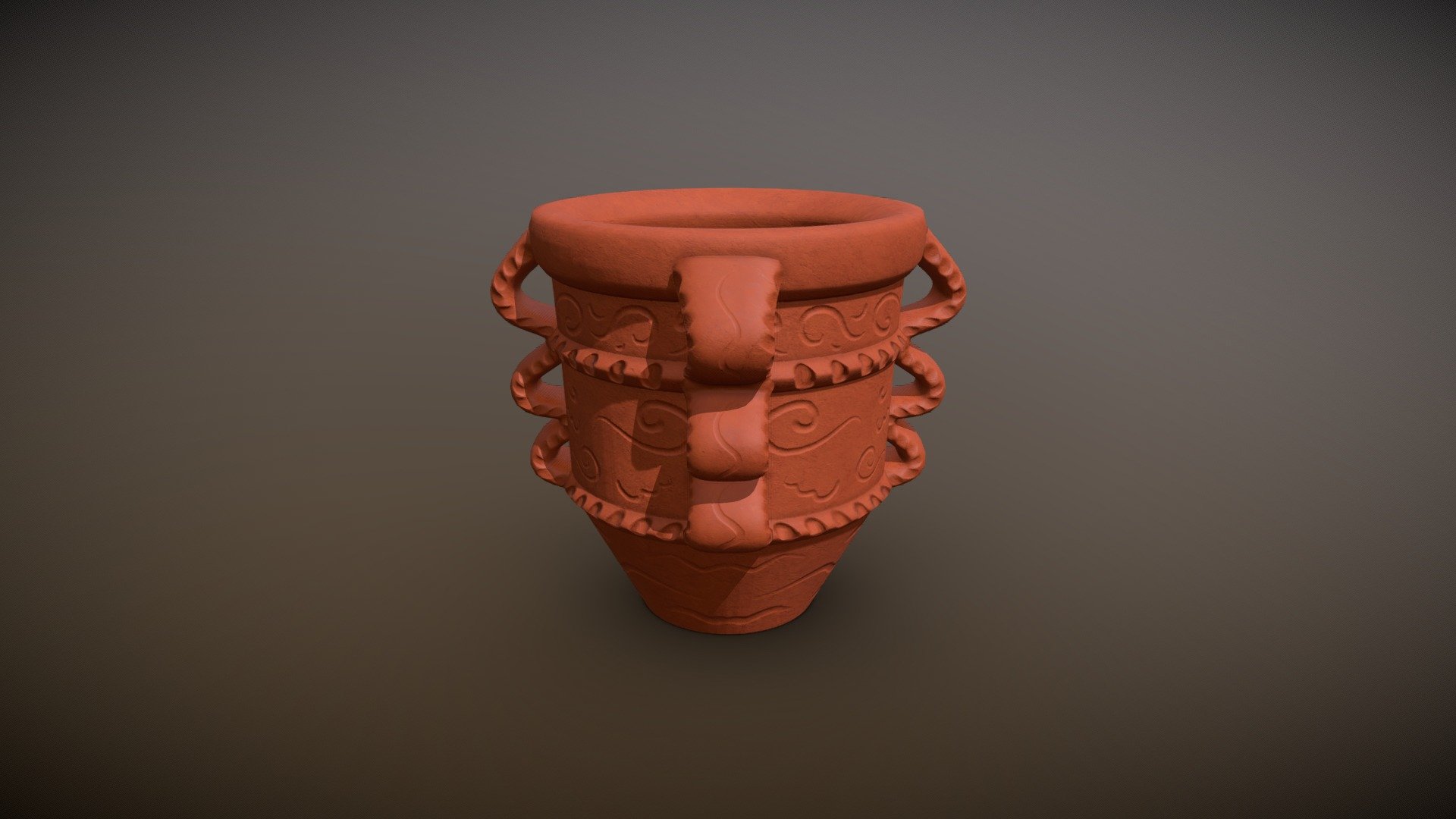 Terracotta clay vessel - 3D model by Pauin3D (@pauligero222) [ca06320 ...