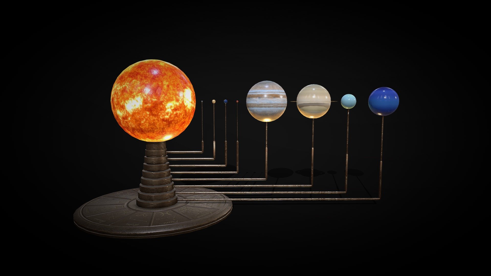 Solar System Model Orrery Download Free 3D Model By Smoggybeard