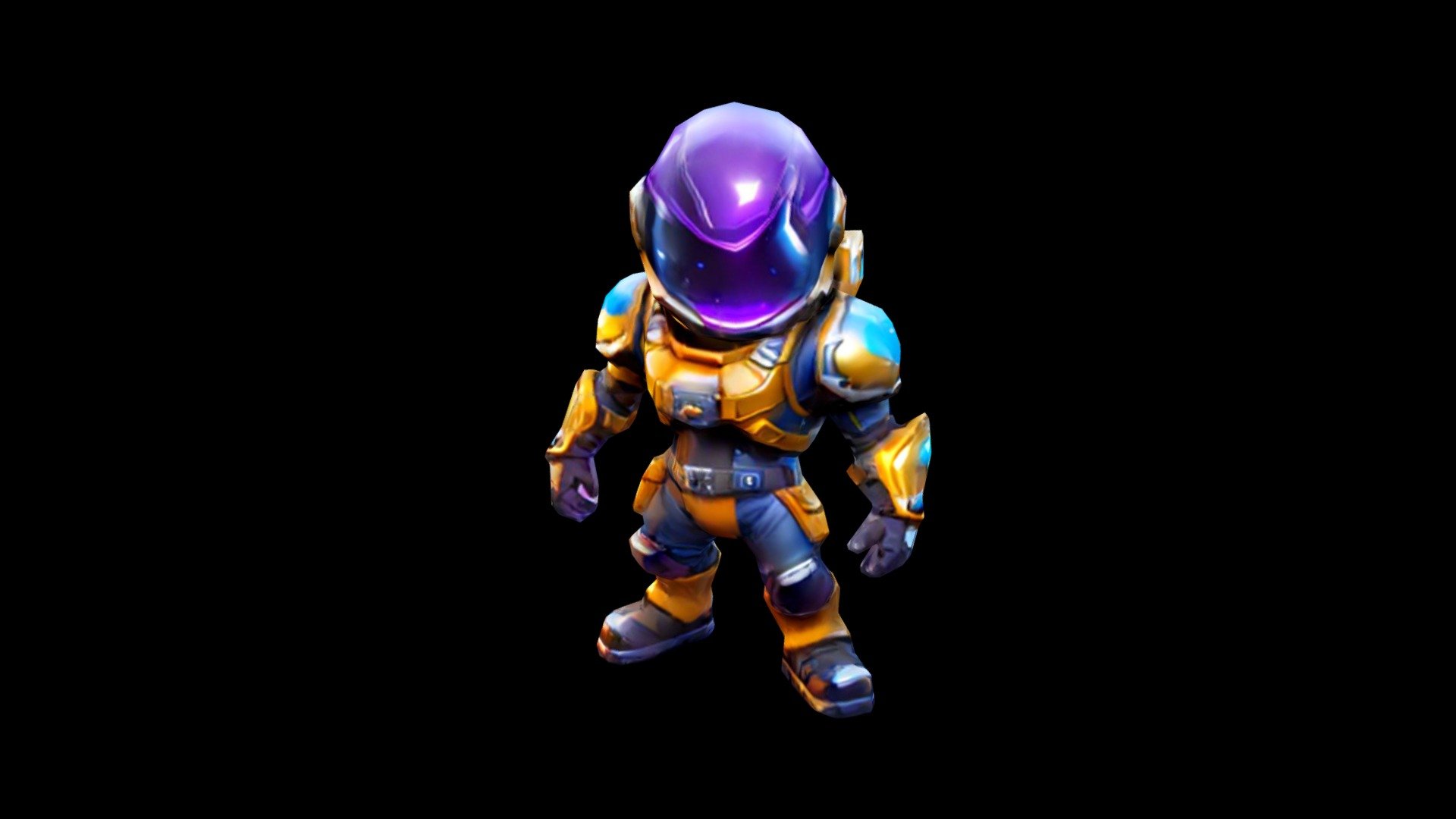 "Electric Blue Space Explorer Toy Cartoon Astron - Download Free 3D ...