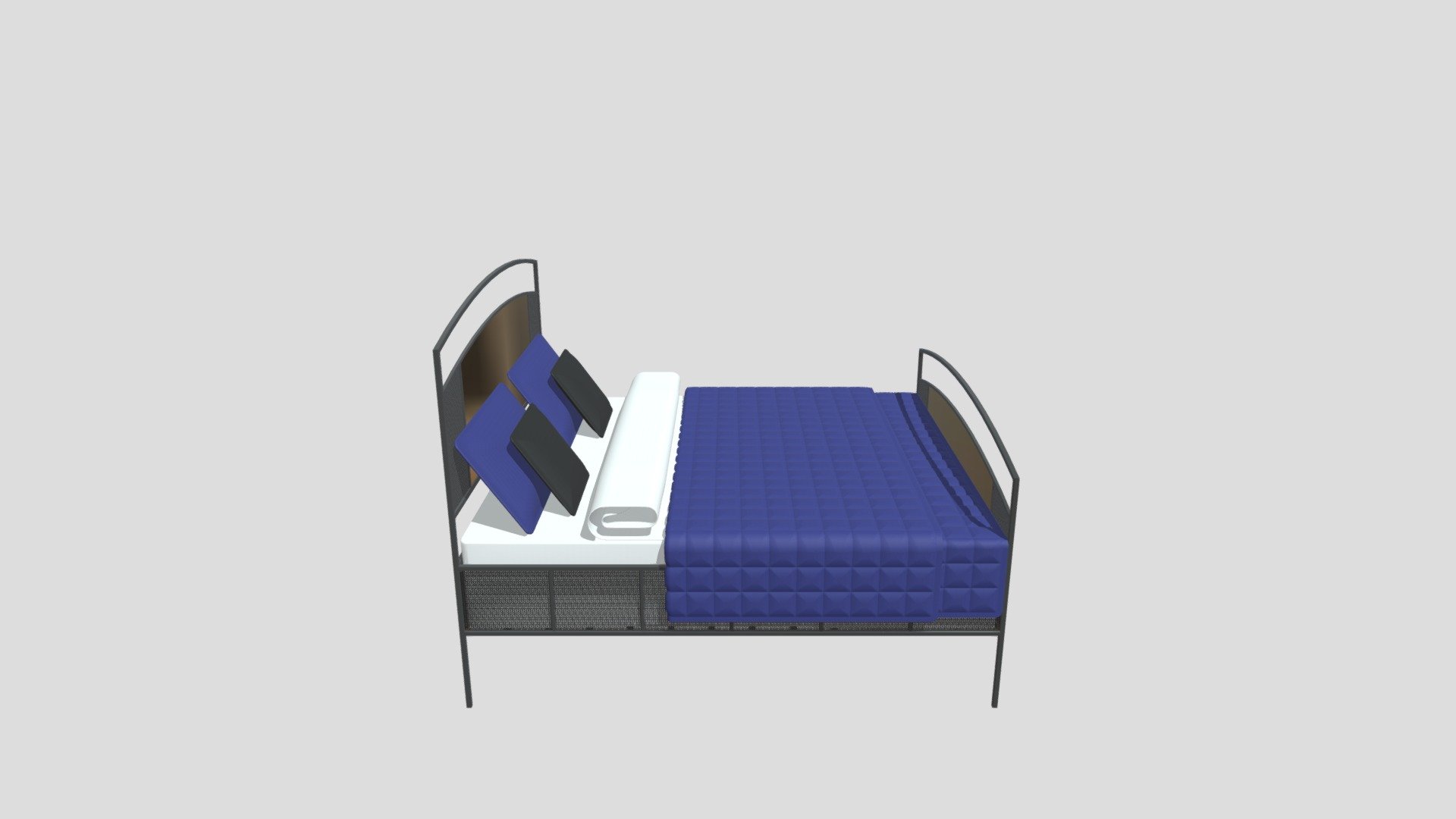 Steel Frame Bed - 3D model by KGJ18 [ca0e699] - Sketchfab