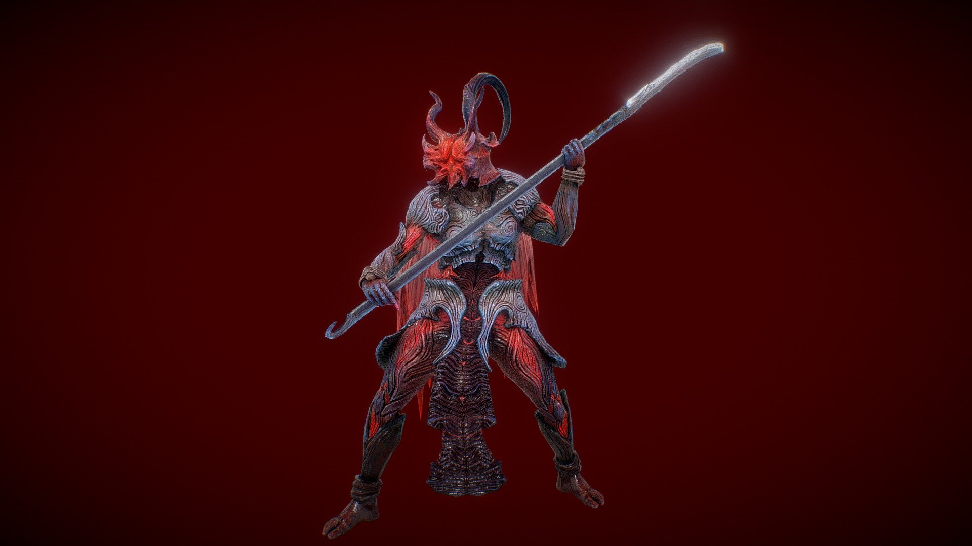 Hell face Naginata - Buy Royalty Free 3D model by Luna Studio ...
