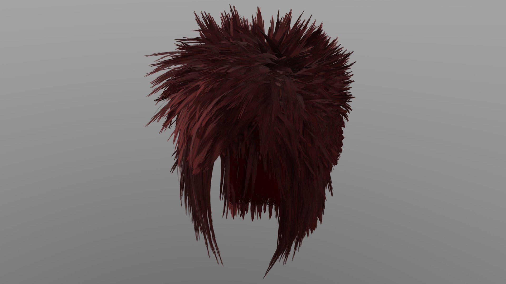 Wild Mullet Hair (Dark Crimson) - Buy Royalty Free 3D model by ...