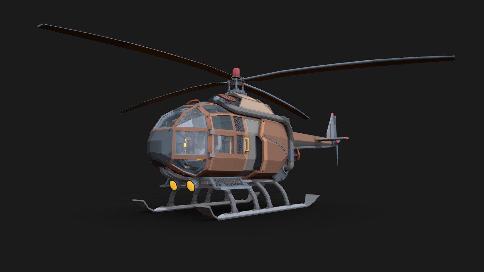 Stylized Low Poly Helicopter - Buy Royalty Free 3D model by alienworld ...