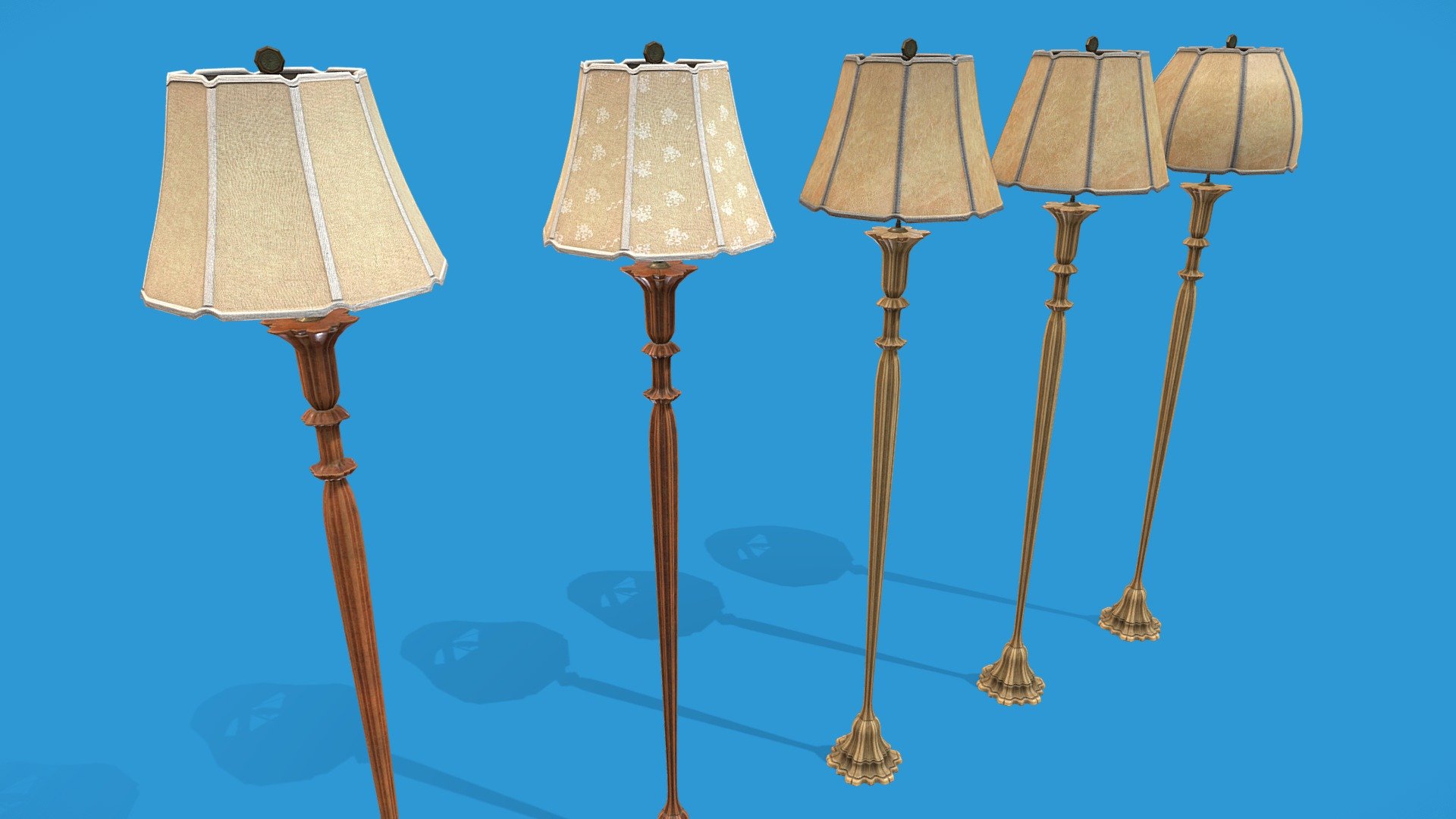 1920s Standing Floor Lamps Type A - Download Free 3D model by Mad ...