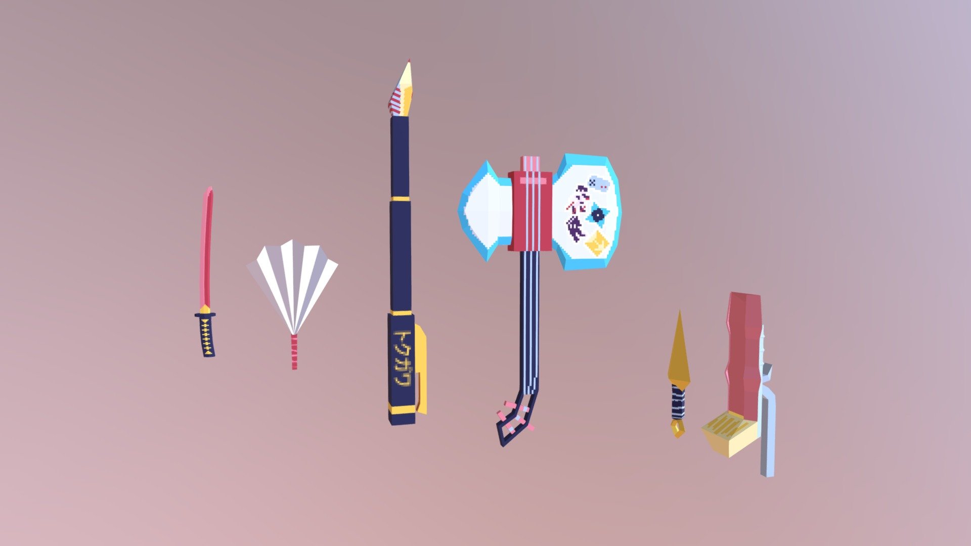 Cyberpunk Ninja Weapon Showcase - 3D model by PixelTaku [ca2d554 ...