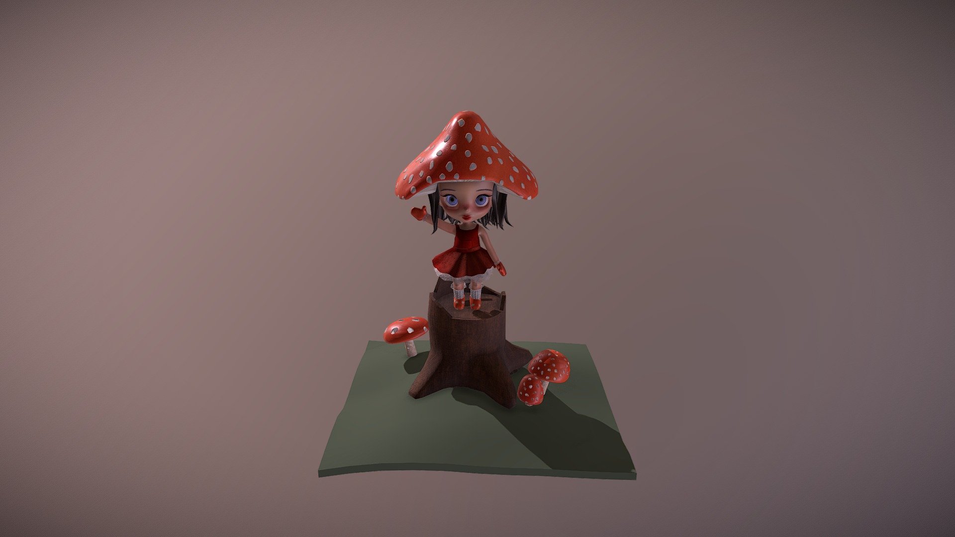 "Twig" the toadstool girl posed - 3D model by sarahburton [ca32a4c ...