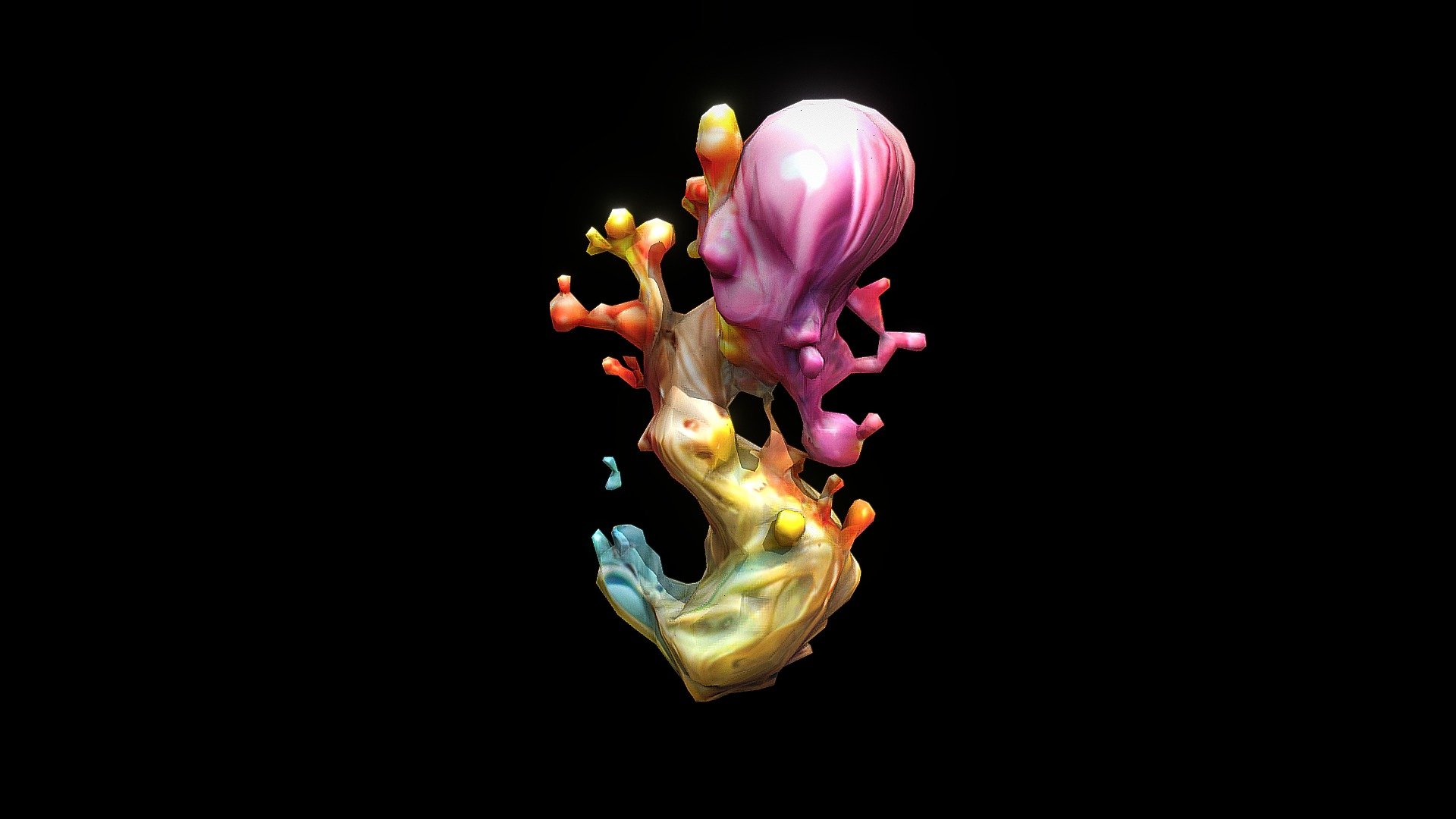 a colorful sculpture with bubbles coming out - Download Free 3D model ...