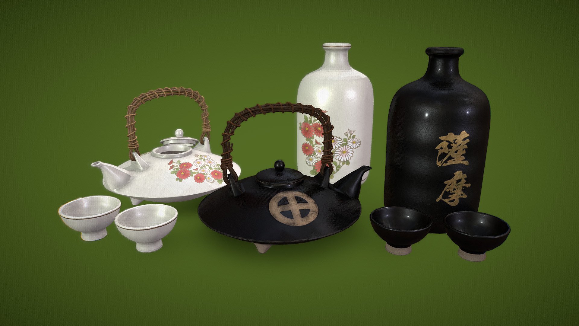 JOKA -Japanese ceramics- 【黒千代香 白千代香】 - 3D model by MATTEPOP (@matteShop ...