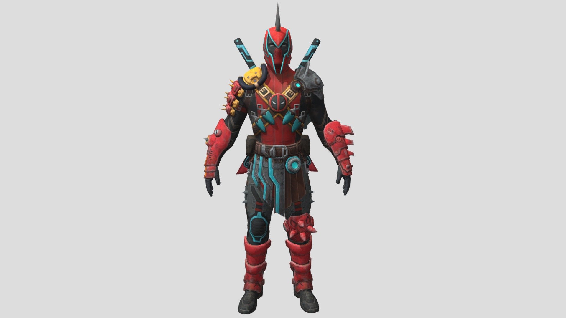Sakaaran Deadpool(Textured)(Rigged) - Download Free 3D model by 3D ...