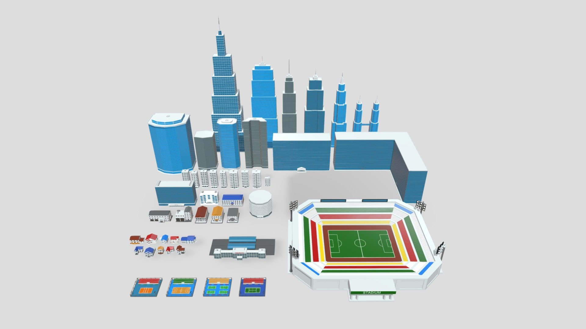 Buildings Low Poly Pack - 46 Models - Buy Royalty Free 3D model by ...