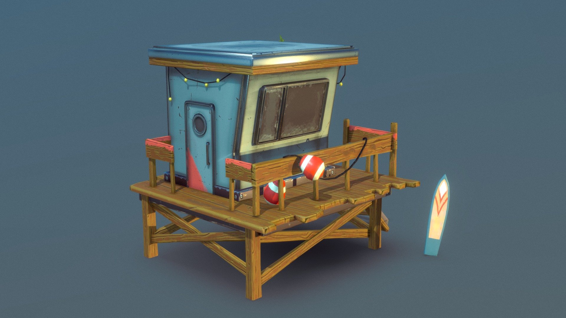 Lifeguard Tower - 3D model by Mawime (@maxbdx) [ca45470] - Sketchfab