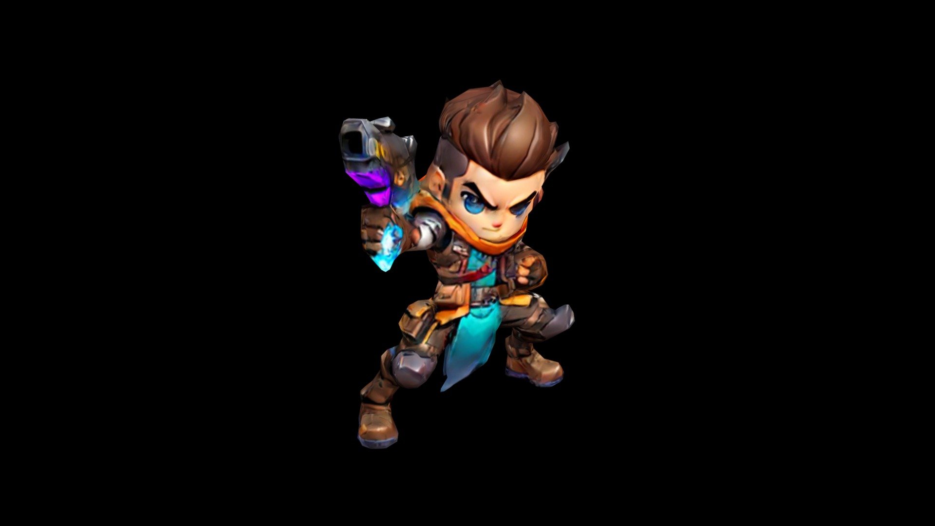 An animated character in anime style with a seri - Download Free 3D ...