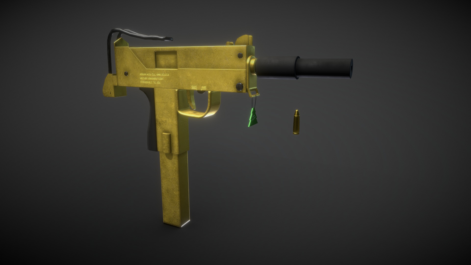 Mac 10 - PBR - Gold - 3D model by w013974h [ca51170] - Sketchfab