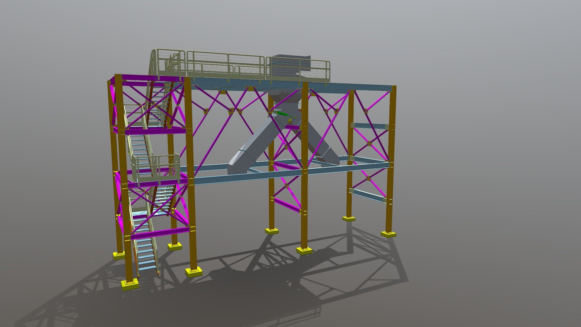 ESTRUTURA DO CHUTE - COM CHUTE DE DESCARGA - Download Free 3D model by ...