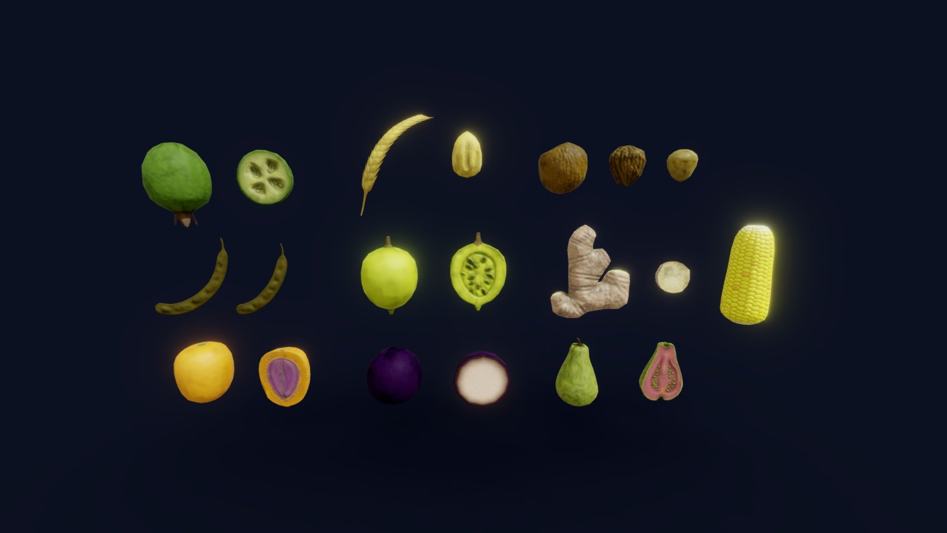 Stylized Fruit Lowpoly Game Asset Pack #4 - Buy Royalty Free 3D model ...