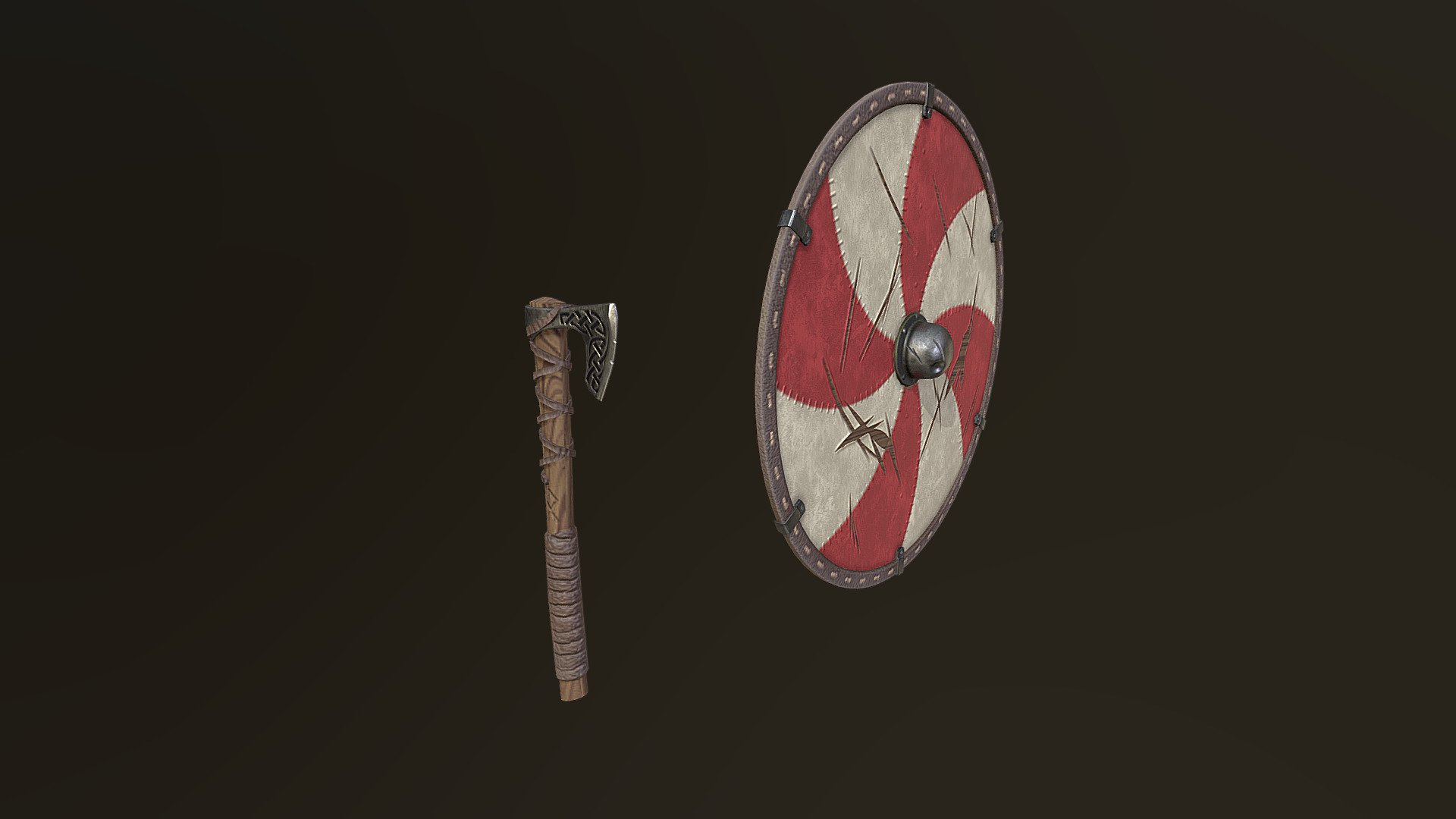 Shield And Axe - 3D model by hydrogsm4016 (@v326) [ca6f3dc] - Sketchfab