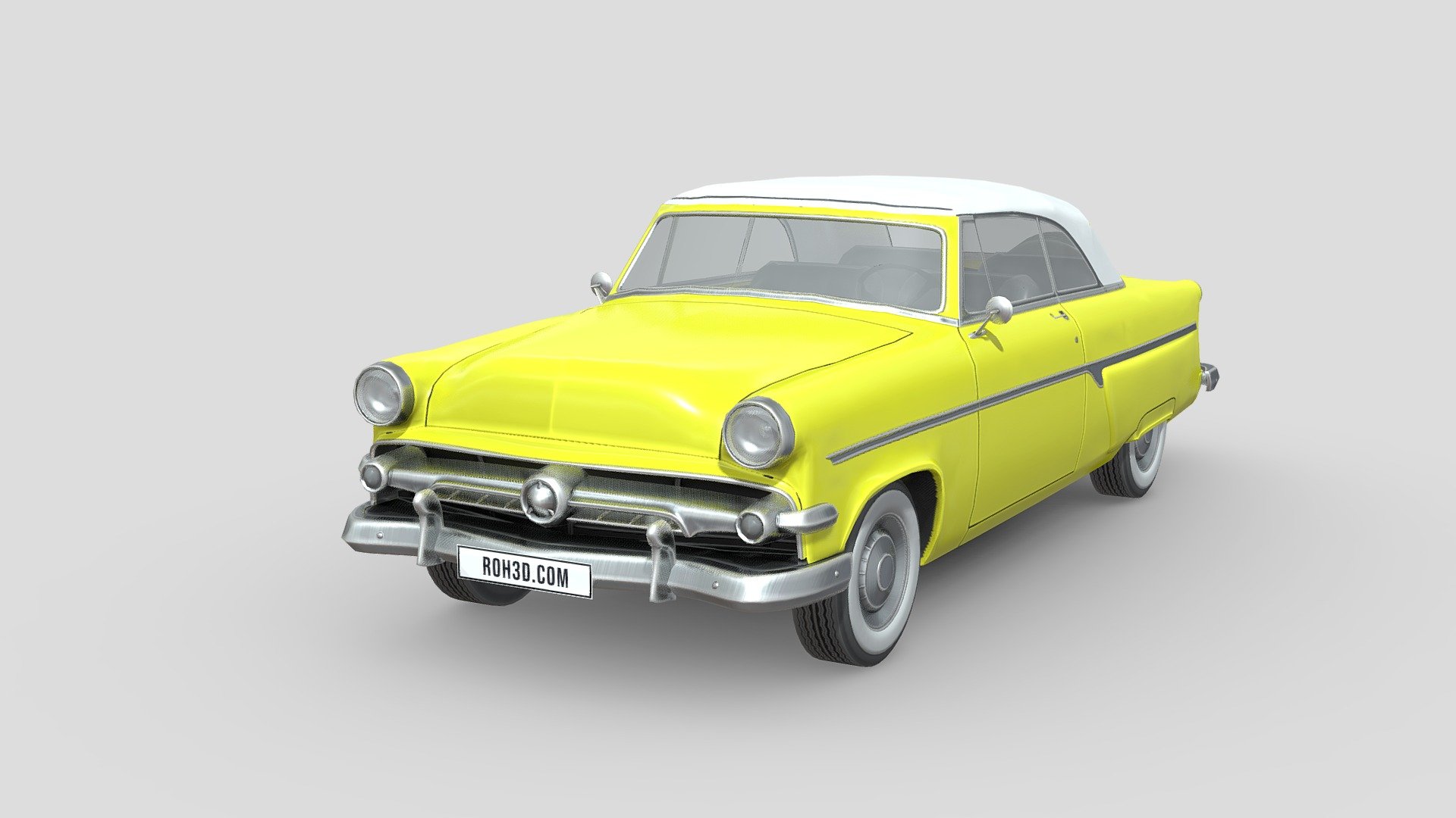 Low Poly Car - Ford Crestline Sunliner 1954 - Buy Royalty Free 3D model ...